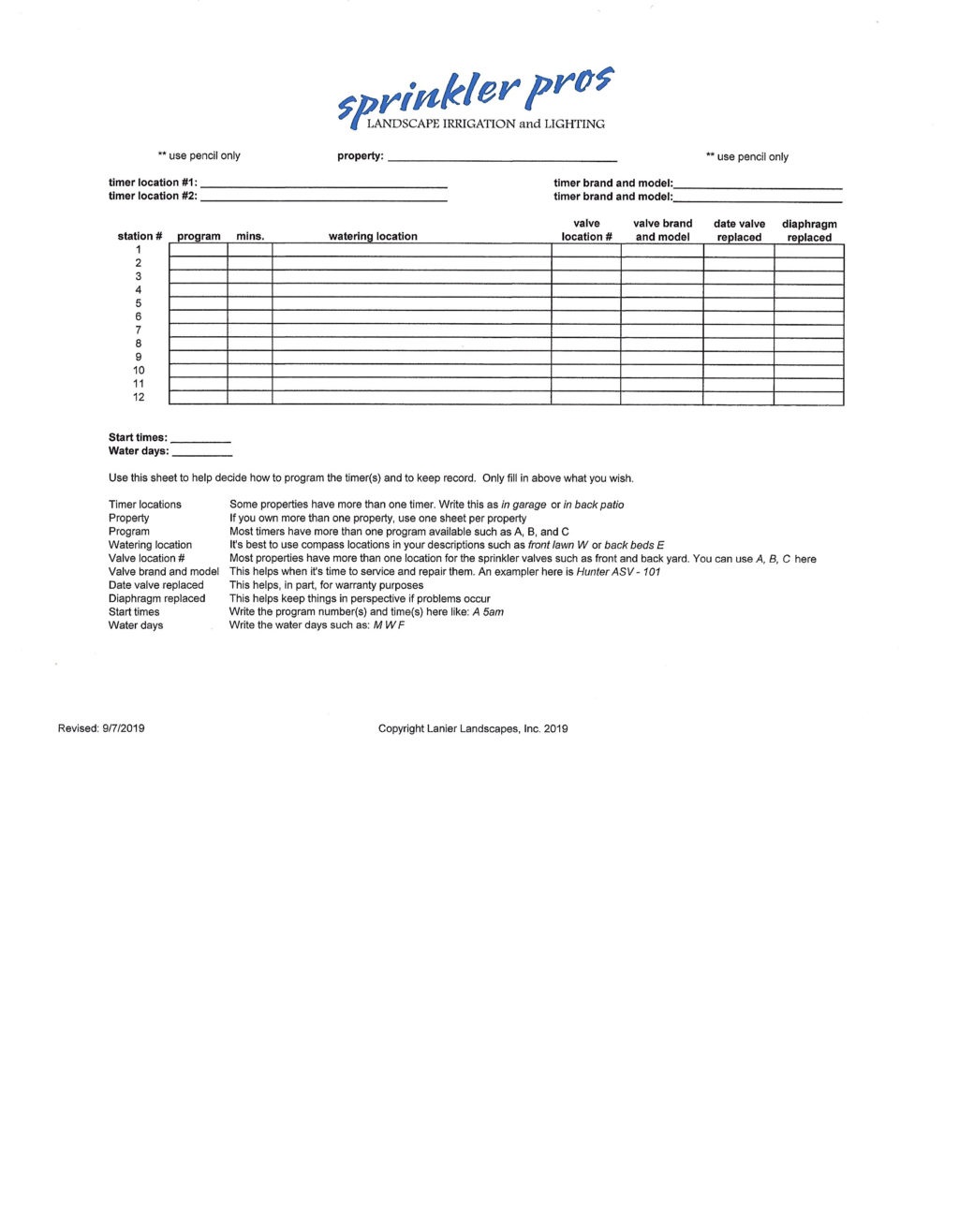 Irrigation Downloads - Irrigation System Expert : Sprinkler Pros